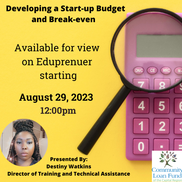 Develop a Start-Up Budget & Breakeven – Community Loan Fund of the ...